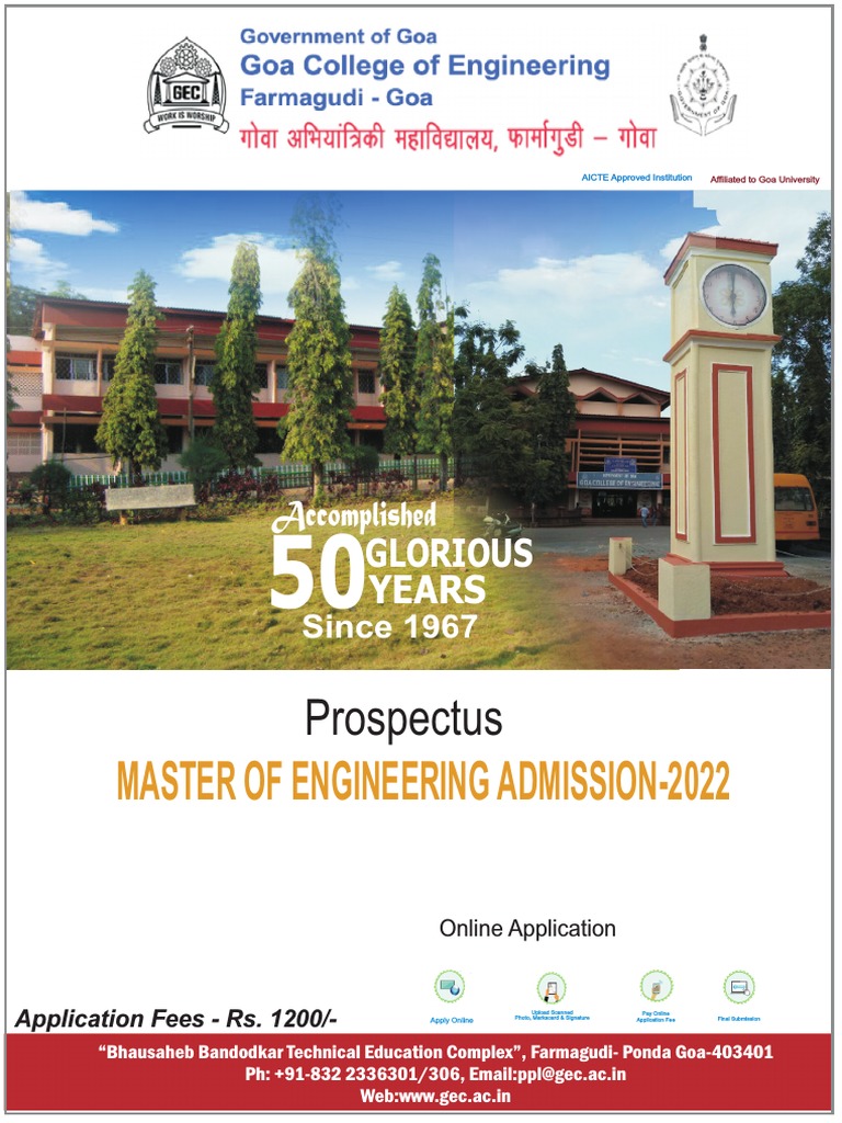 GEC Goa Master of Engineering Prospectus | PDF | University And College ...