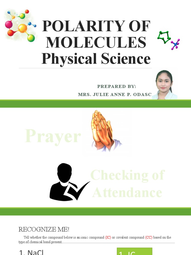 Physci Q1 M3 | PDF | Chemical Polarity | Chemical Bond
