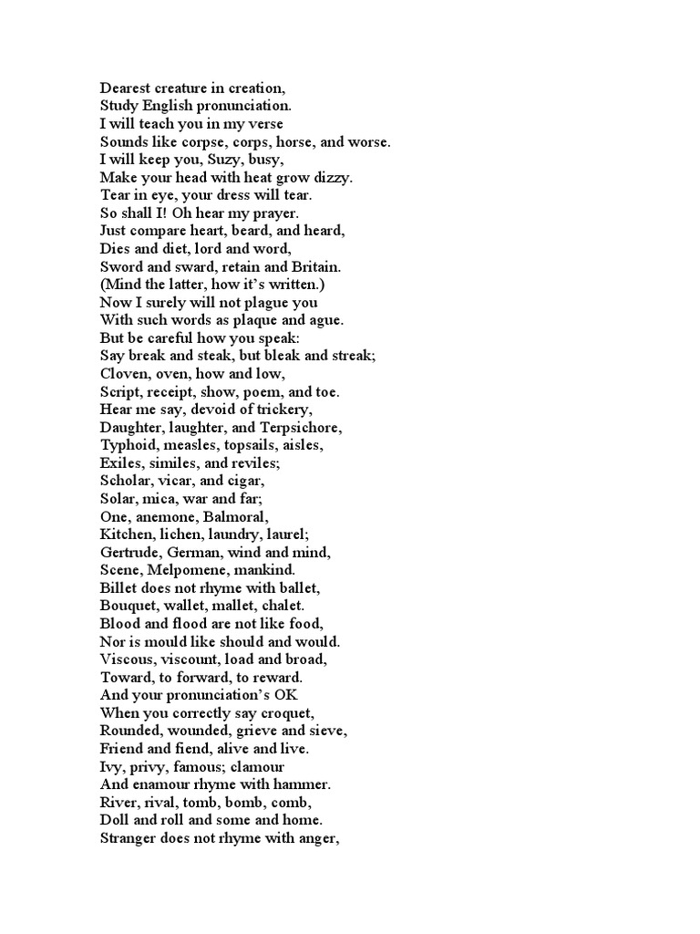 Dearest Creature in Creation | PDF