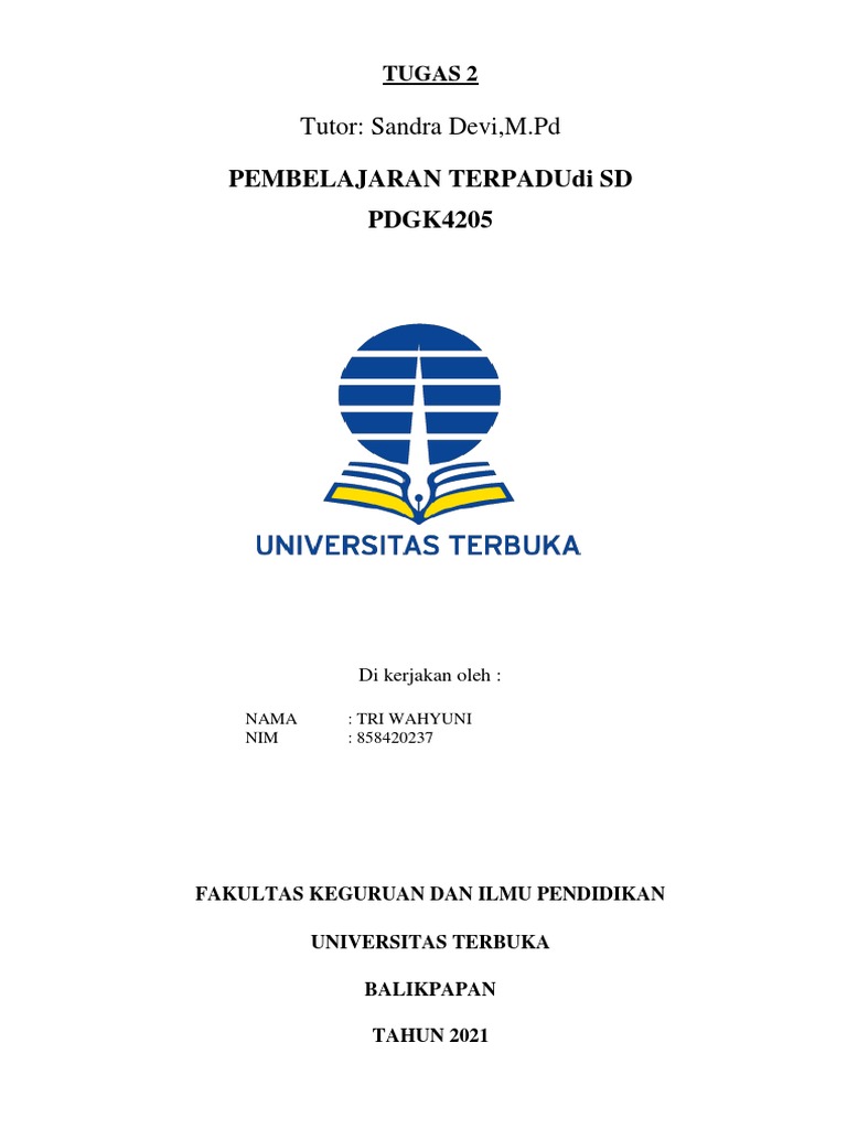RPP Pembelajaran Terpadu Di SD Tugas 2 | PDF