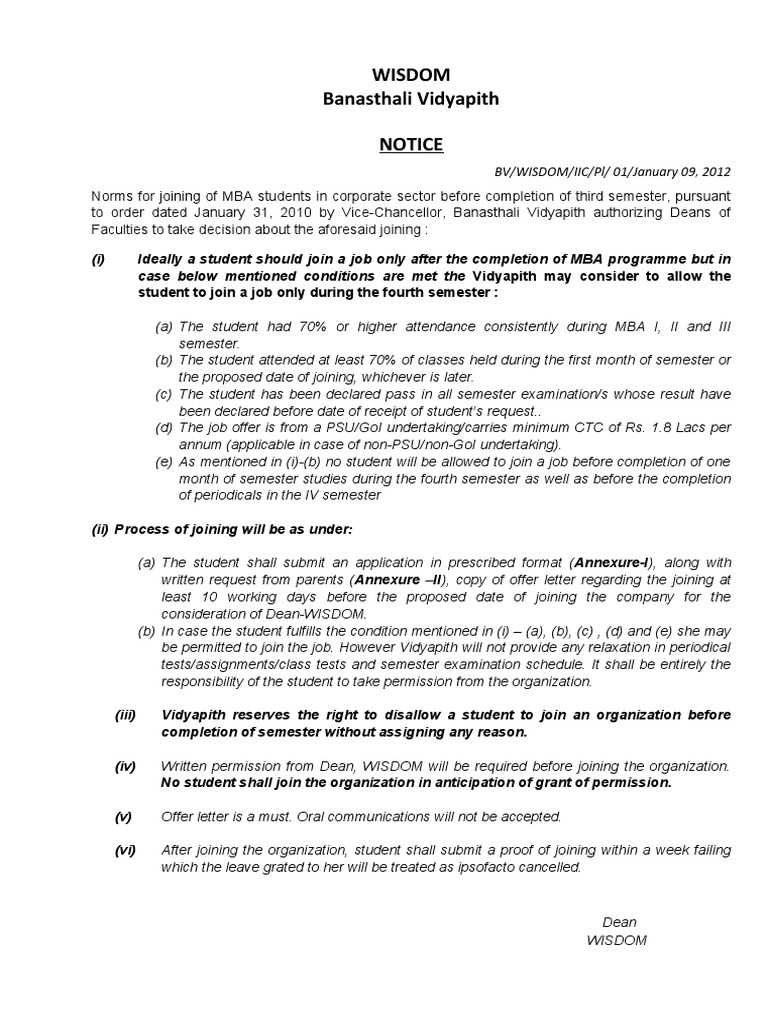 NOC Form For Early Joining | PDF | Justice | Crime & Violence