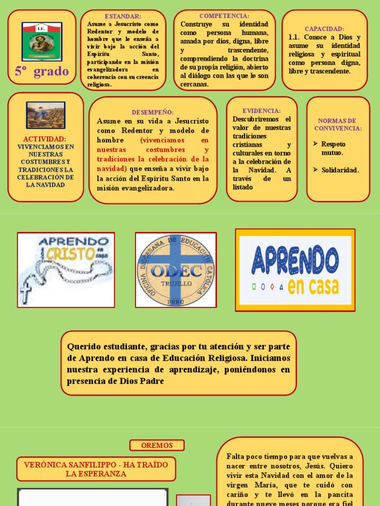 Act 05 Exp 09 - 5º Grado | Descargar gratis PDF | Navidad | Natividad De Jesus