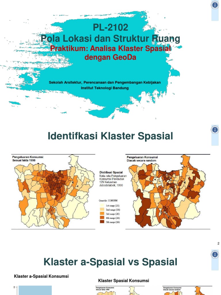 PLSR-2102 Praktikum - Analisa Klaster Spasial DGN GeoDa | PDF
