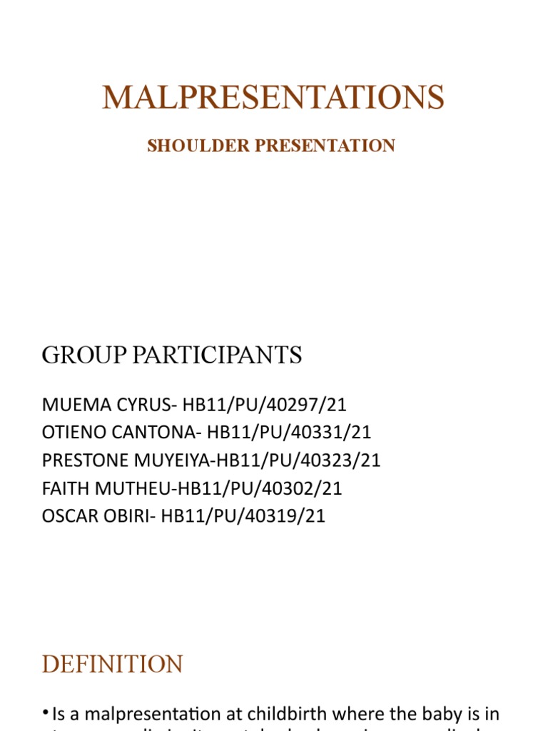 Shoulder Presentation | PDF | Uterus | Childbirth