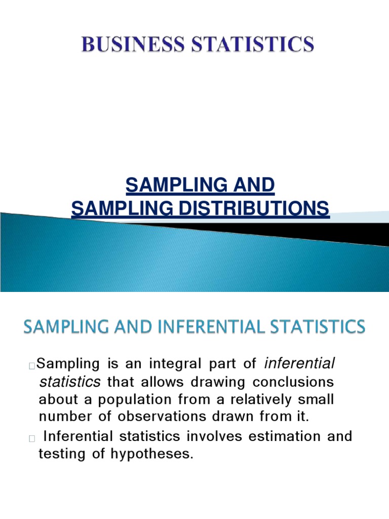 Sampling And Sampling Distributions Pdf Standard Error Standard Deviation