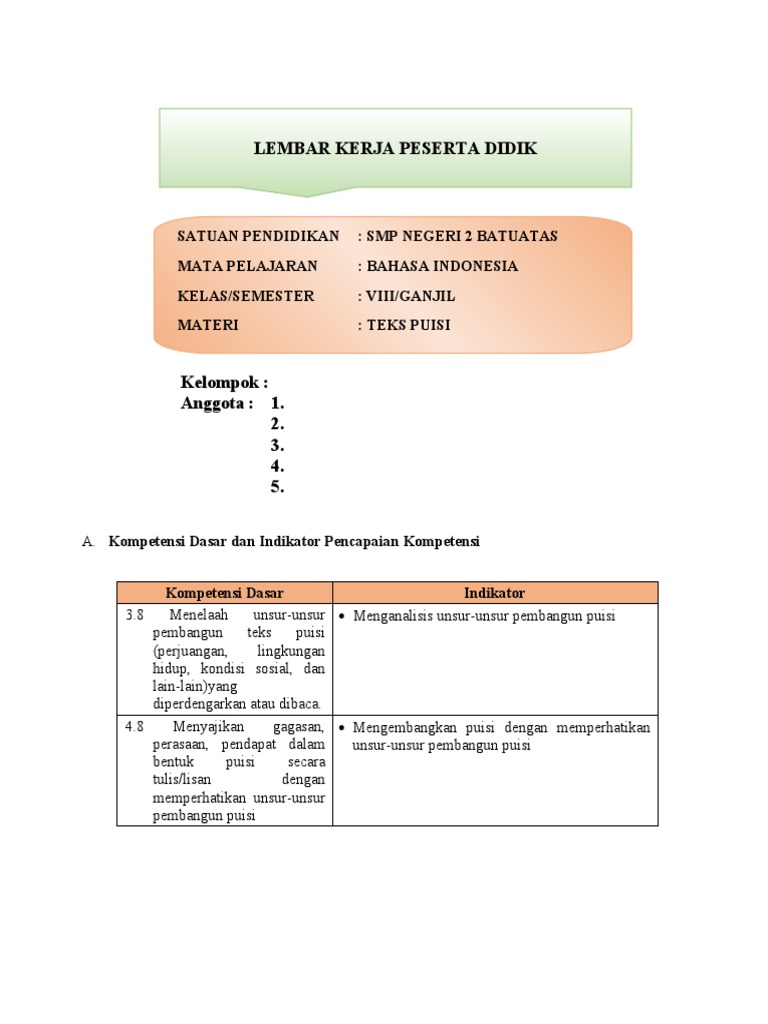 LKPD Puisi | PDF
