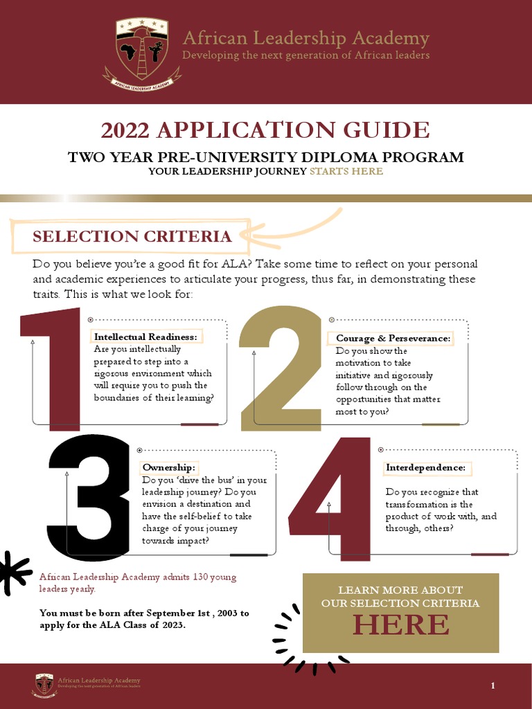ALA - Application Guide 2023 | PDF | Leadership | Learning