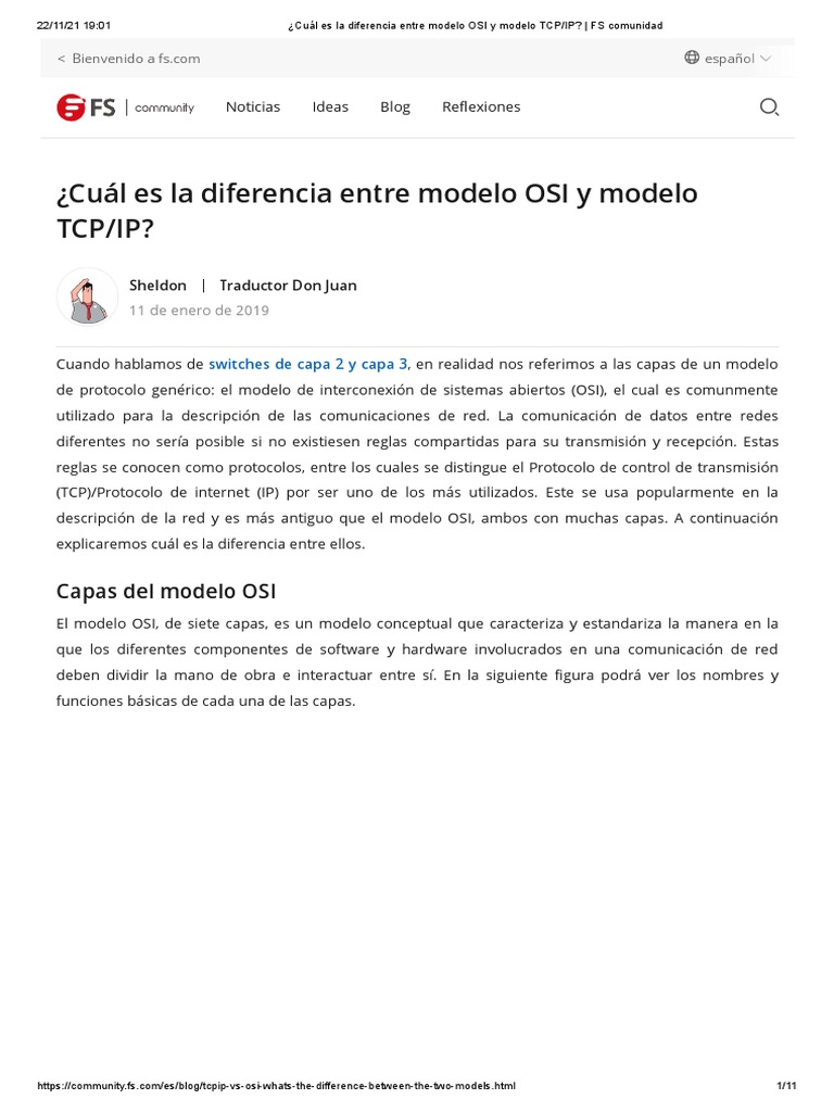 ¿Cuál Es La Diferencia Entre Modelo OSI y Modelo TCP - IP - FS ...