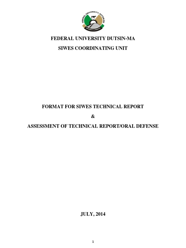SIWES Technical Report Guidelines | PDF | Table Of Contents | Abstract ...