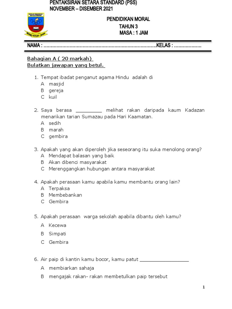 Pendidikan Moral Tahun 3 Pdf