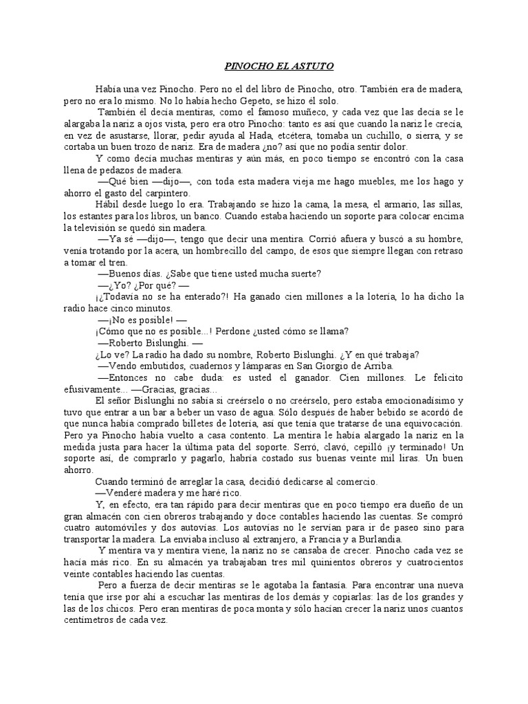 Pinocho El Astuto | PDF