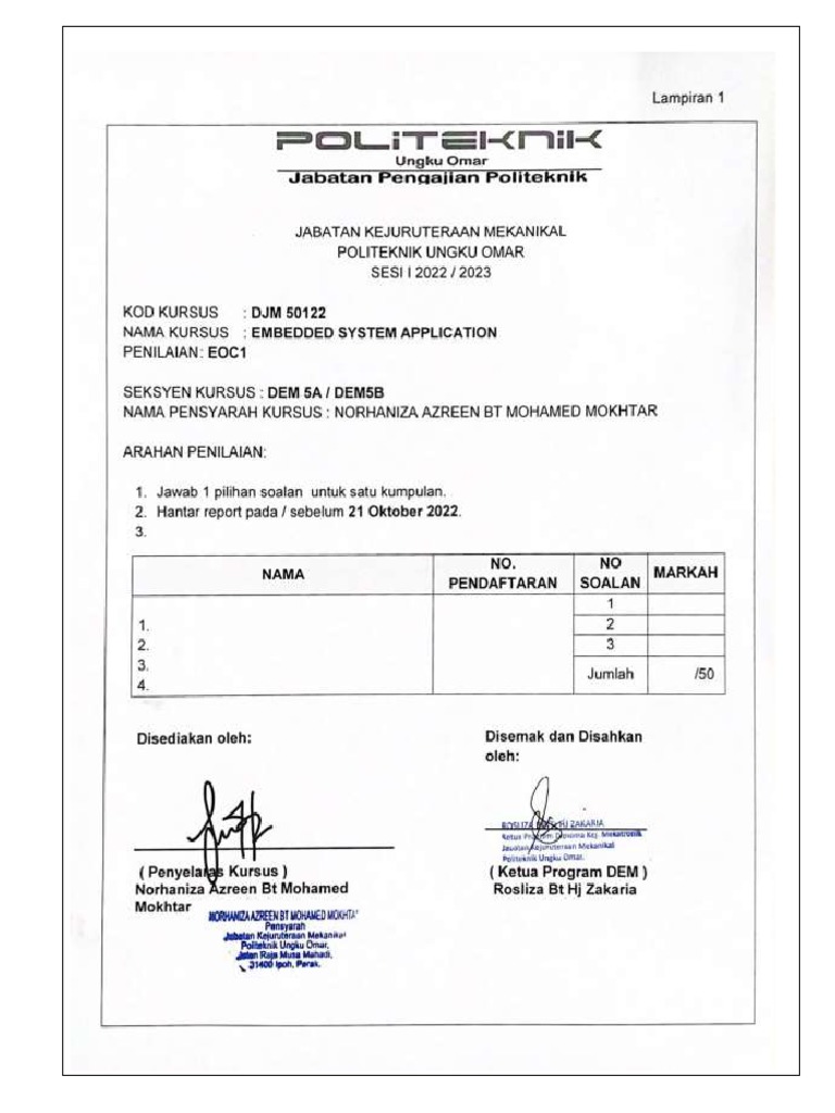 Student Eoc 1 Sesi 1 2022 2023 | PDF | Microcontroller | Embedded System