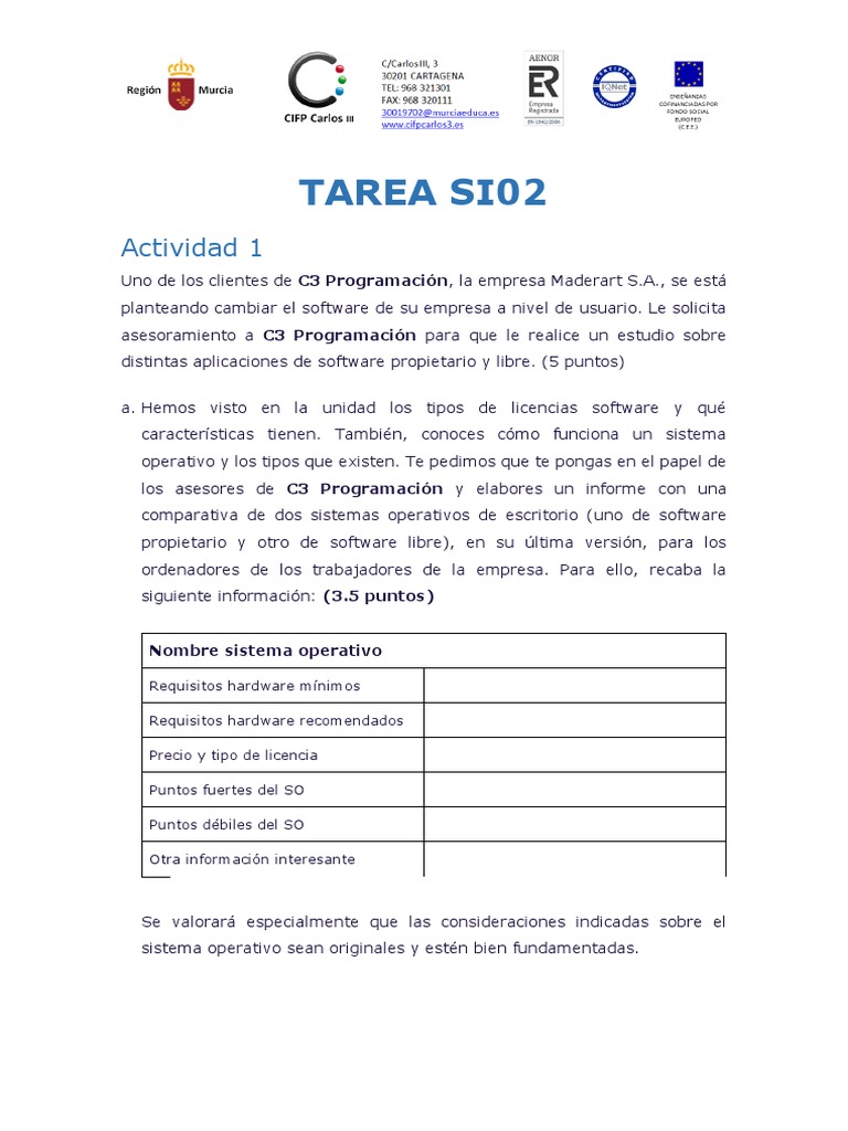 2122 - UT2 - Enunciado Tarea | PDF | Software | Sistema operativo