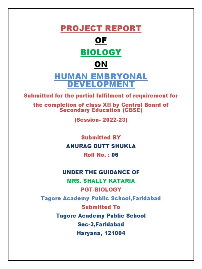 Project Report | PDF | Zoology | Biological Processes