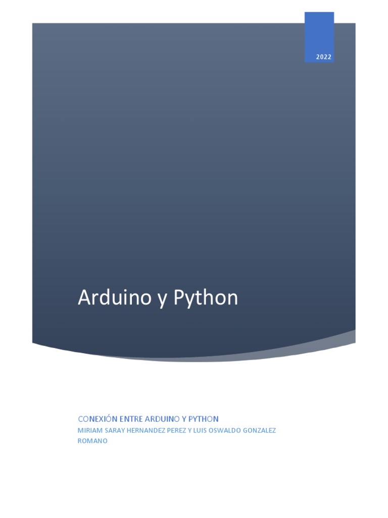 Proyecto Python y Arduino | PDF | Python (lenguaje de programación ... Proyecto Python y Arduino | PDF | Python (lenguaje de programación ...