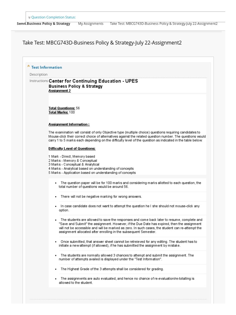 Business Policy Assignment 2 | PDF | Strategic Management | Marketing