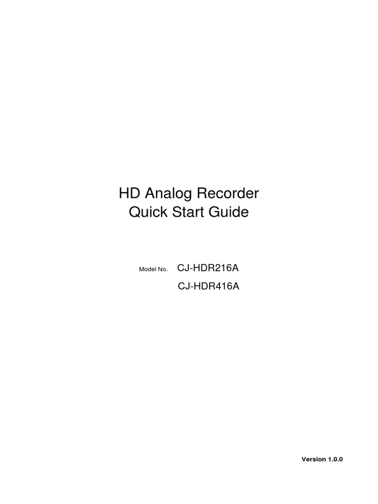 Cj-Hdr216a Hdr416a Quick Start Guide v1.0.0 | PDF | Video | Hdmi