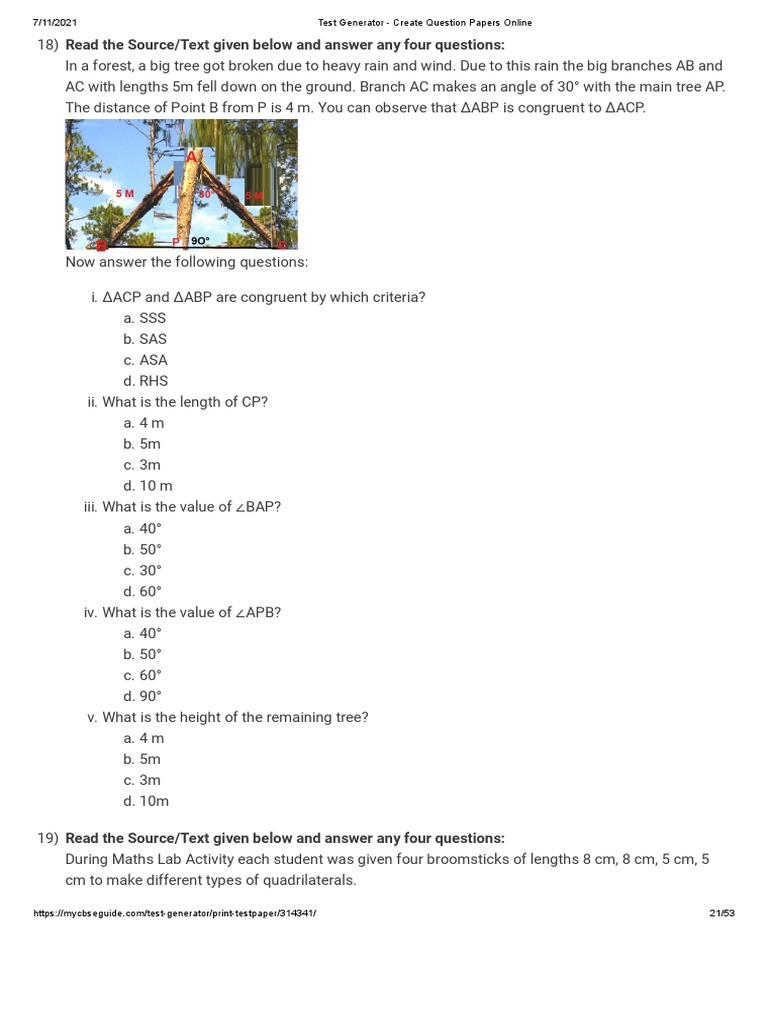 Case Study Based - 9 | PDF | Rectangle | Euclidean Plane Geometry