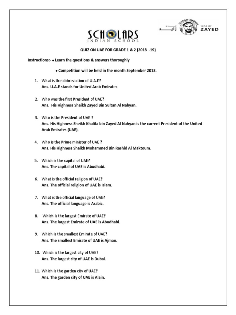 Grade 1 & 2,2018 | PDF | United Arab Emirates | Dubai