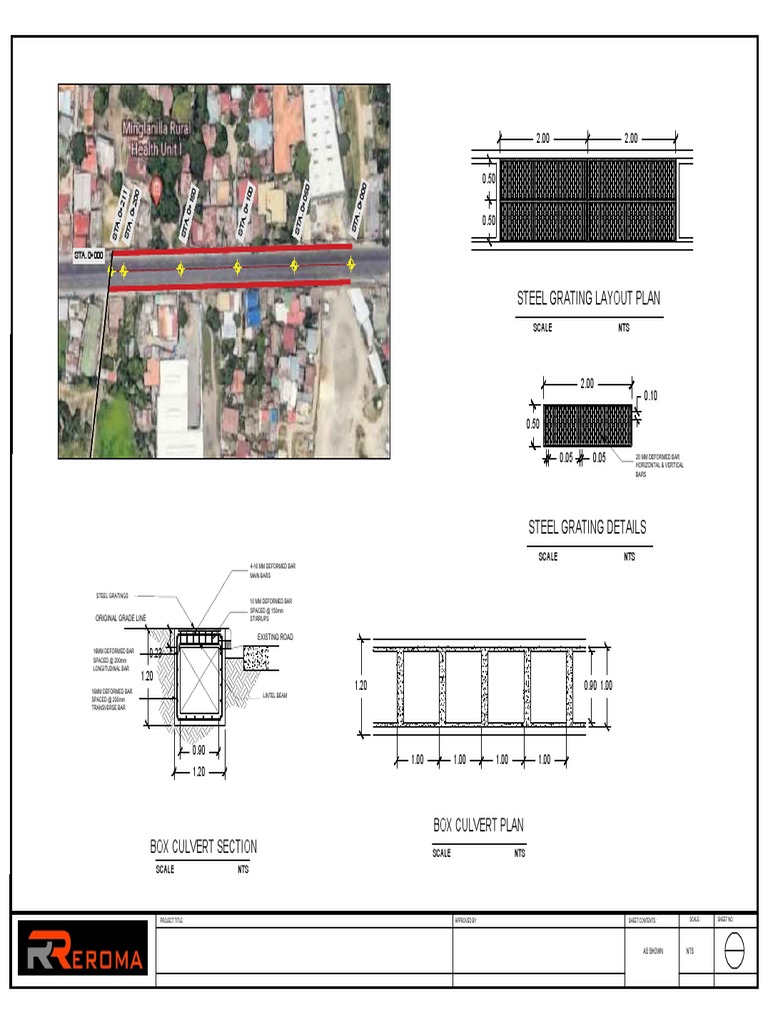Steel Grating Layout Plan: STA. 0+000 STA. 0+050 STA. 0+100 STA. 0+150 ...