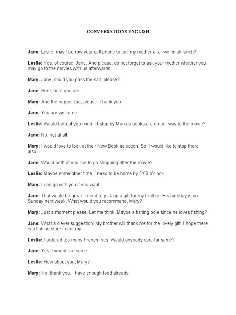 Conversations English | PDF