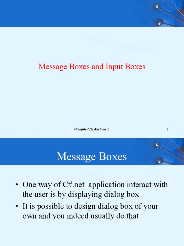 CH3 3 | PDF | C Sharp (Programming Language) | Information Technology Management