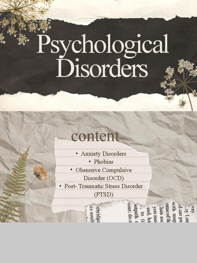 An Analysis of Psychological Disorders: Exploring Anxiety Disorders ...