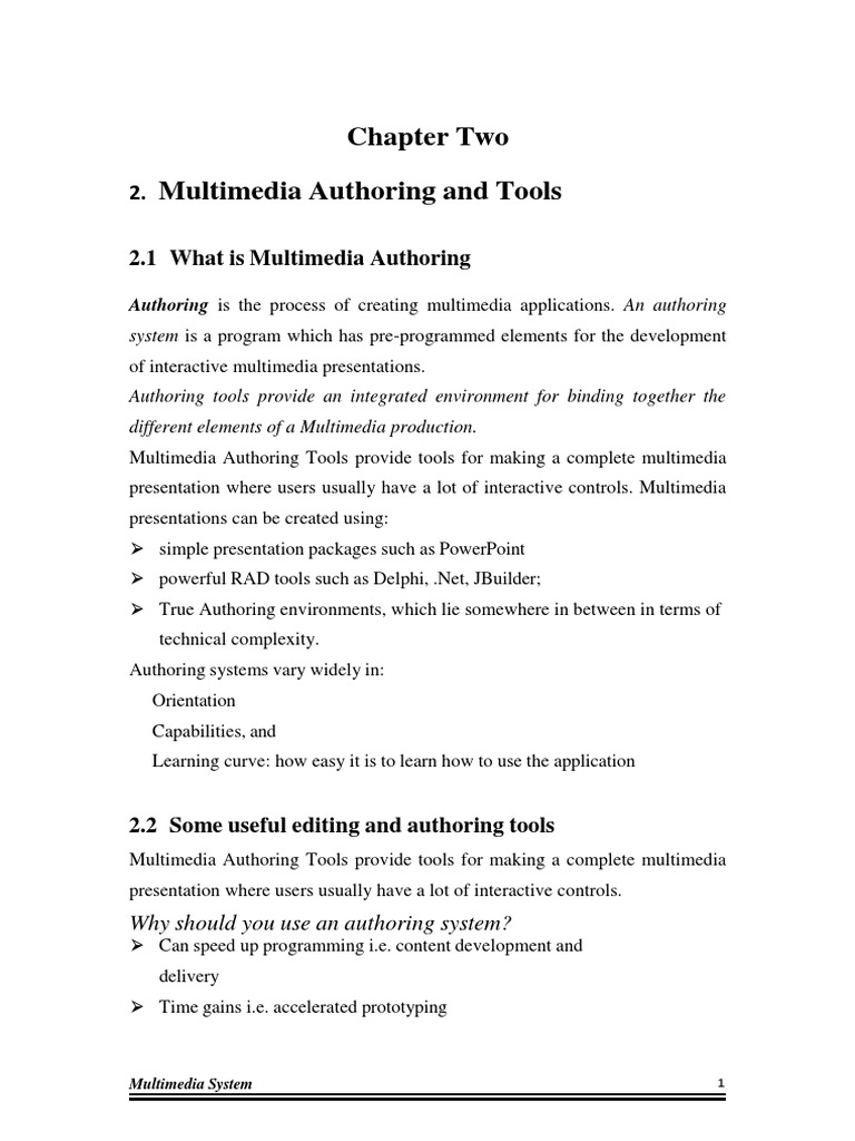 Multimedia Authoring Tools Explained | PDF | Multimedia | World Wide Web