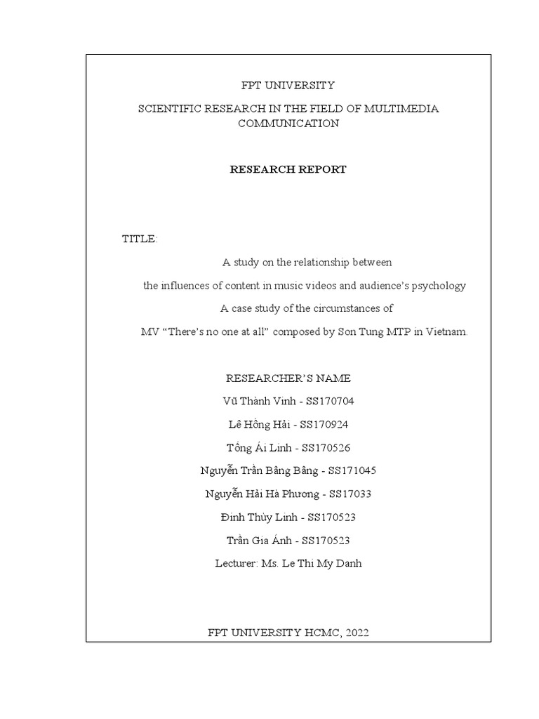 Research Report | PDF | Psychology | Schema (Psychology)