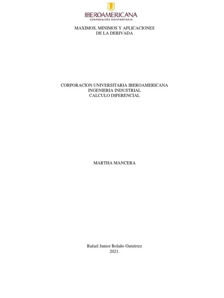 Maximo - Minimo Aplicaciones de La Derivada | PDF Maximo - Minimo Aplicaciones de La Derivada | PDF