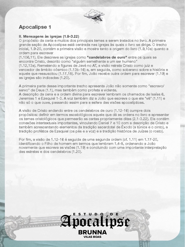 Apocalipse 1: II. Mensagens Às Igrejas (1.9-3.22) | PDF | Jesus | Juízo final