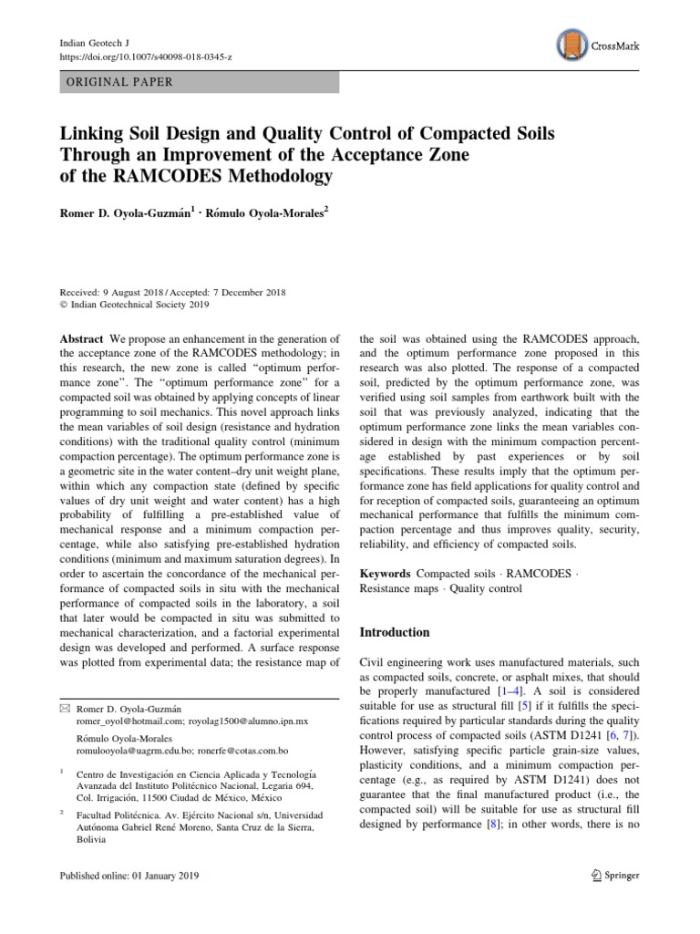 Linking Soil Design and Quality Control of Compacted Soils Through An Improvement of The ...