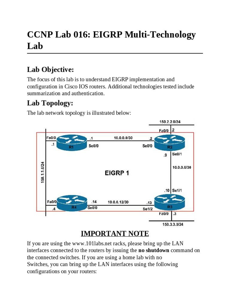 Lab EIGRP 2 | Download Free PDF | Computer Network | Router (Computing)