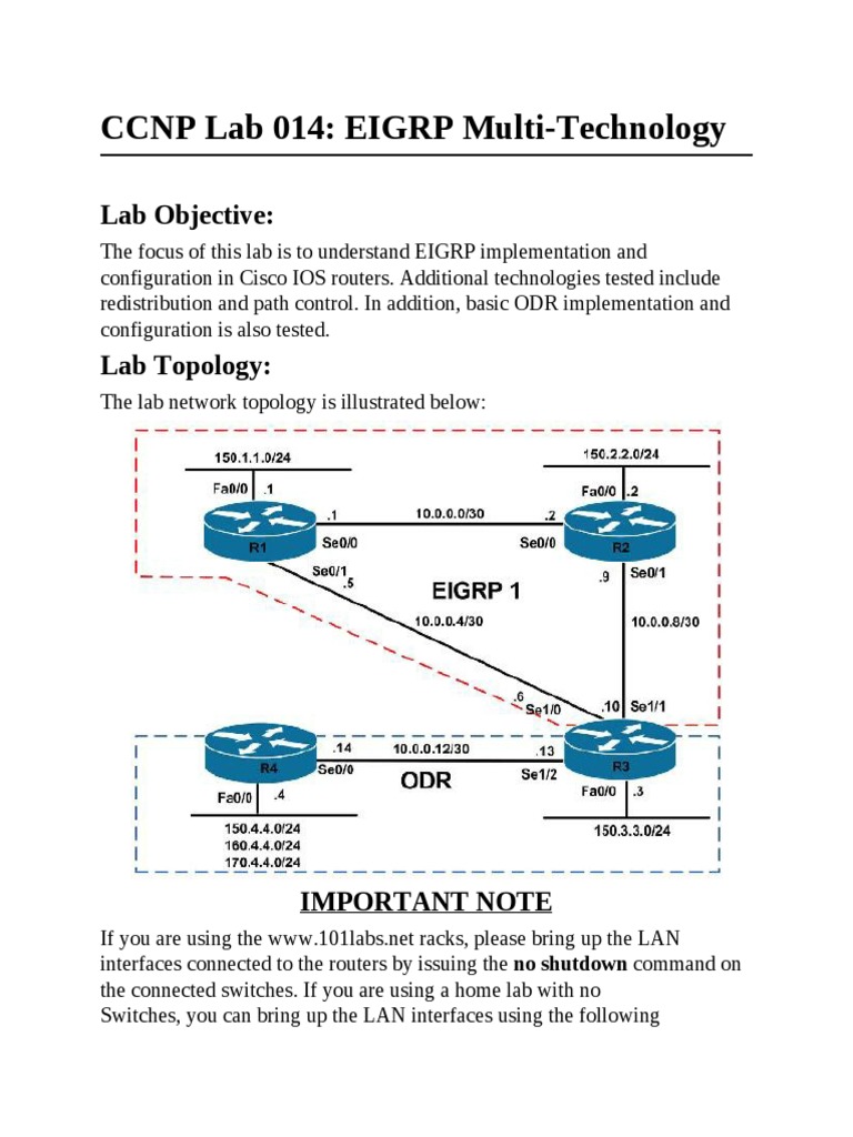 Lab EIGRP 5 | Download Free PDF | Router (Computing) | Routing