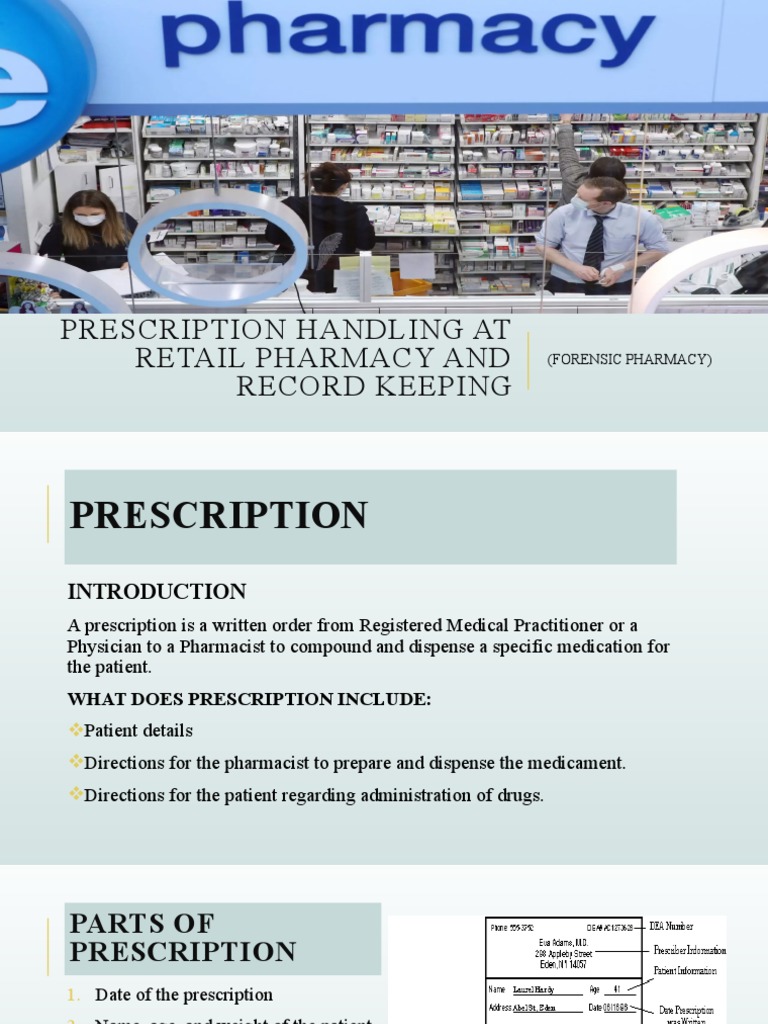 Prescription Handling and Record Keeping | PDF | Medical Prescription ...