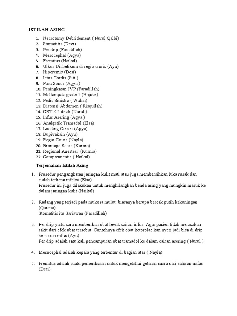 Askan Komplikasi B2 - Istilah Asing Dan Terjemahan | PDF