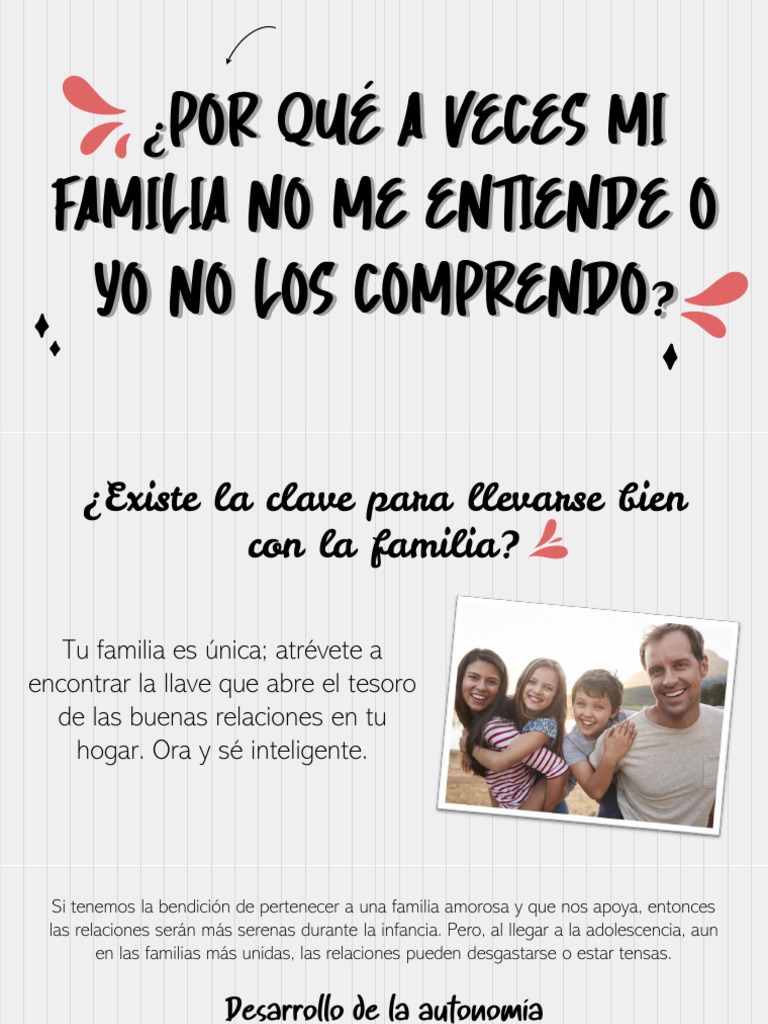 Por Qué A Veces Mi Familia No Me Entiende o Yo No Los Comprendo | PDF ...