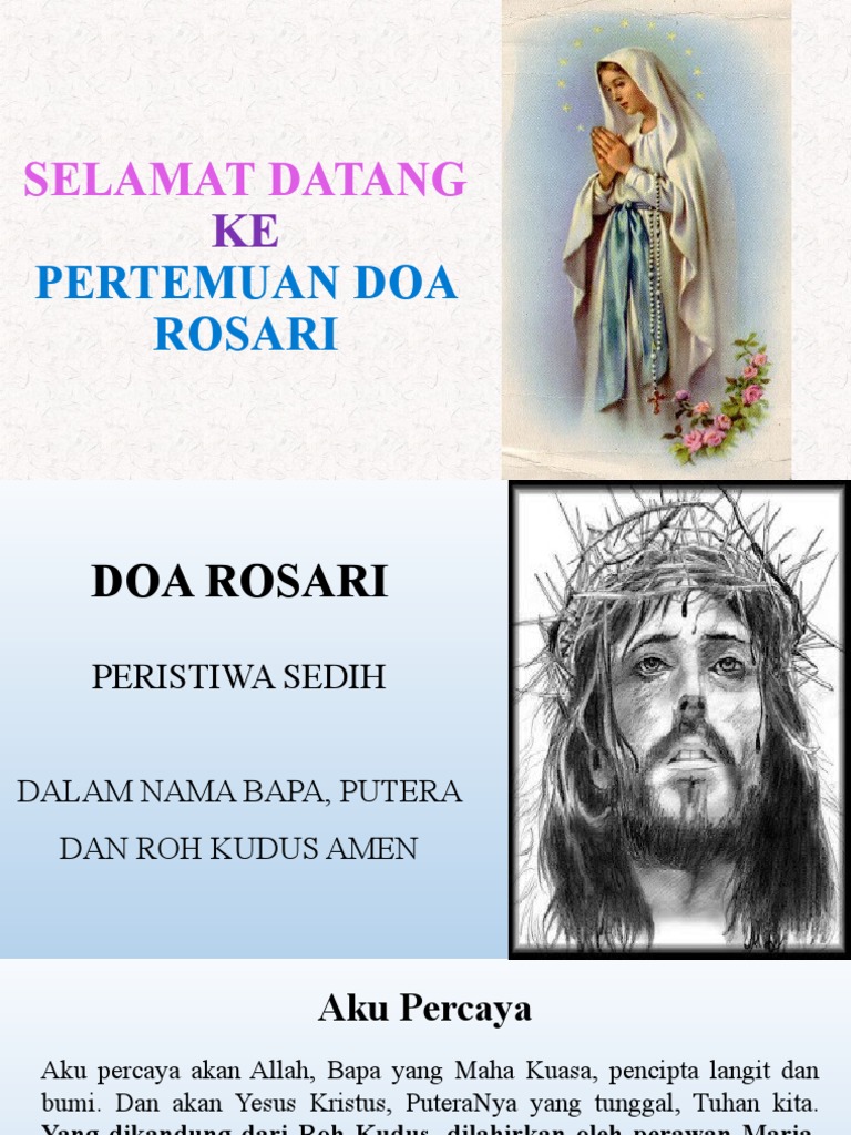 Doa Rosari Peristiwa Sedih KBK St. Mary Toboh Laut | PDF