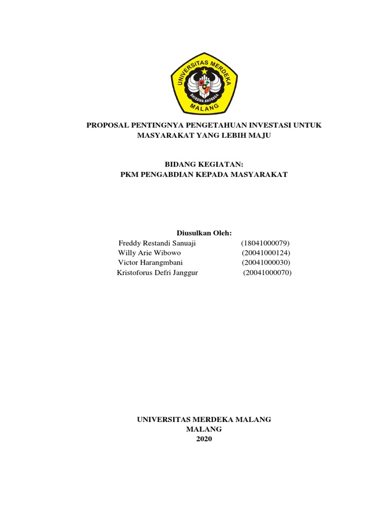 PKM-M - Pentingnya Investasi Untuk Masyarakat Yang Lebih Maju | PDF ...