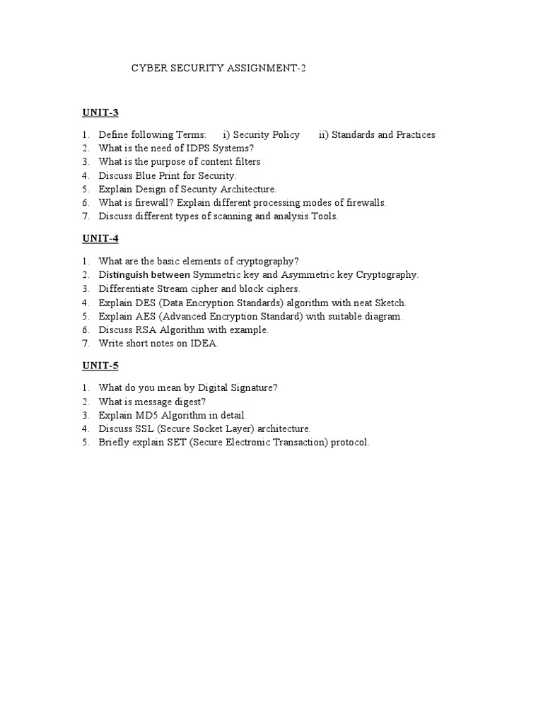 Cyber Security Assignment Pdf