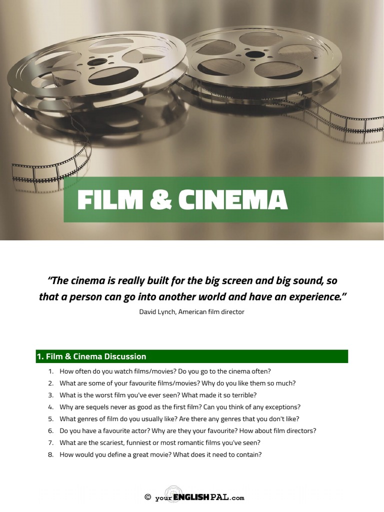 Your English Pal ESL Lesson Plan Film Cinema v2 | PDF | Games ...
