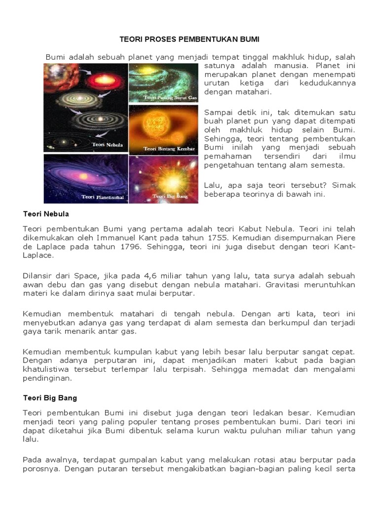 Teori Pembentukan Bumi dan Tata Surya | PDF