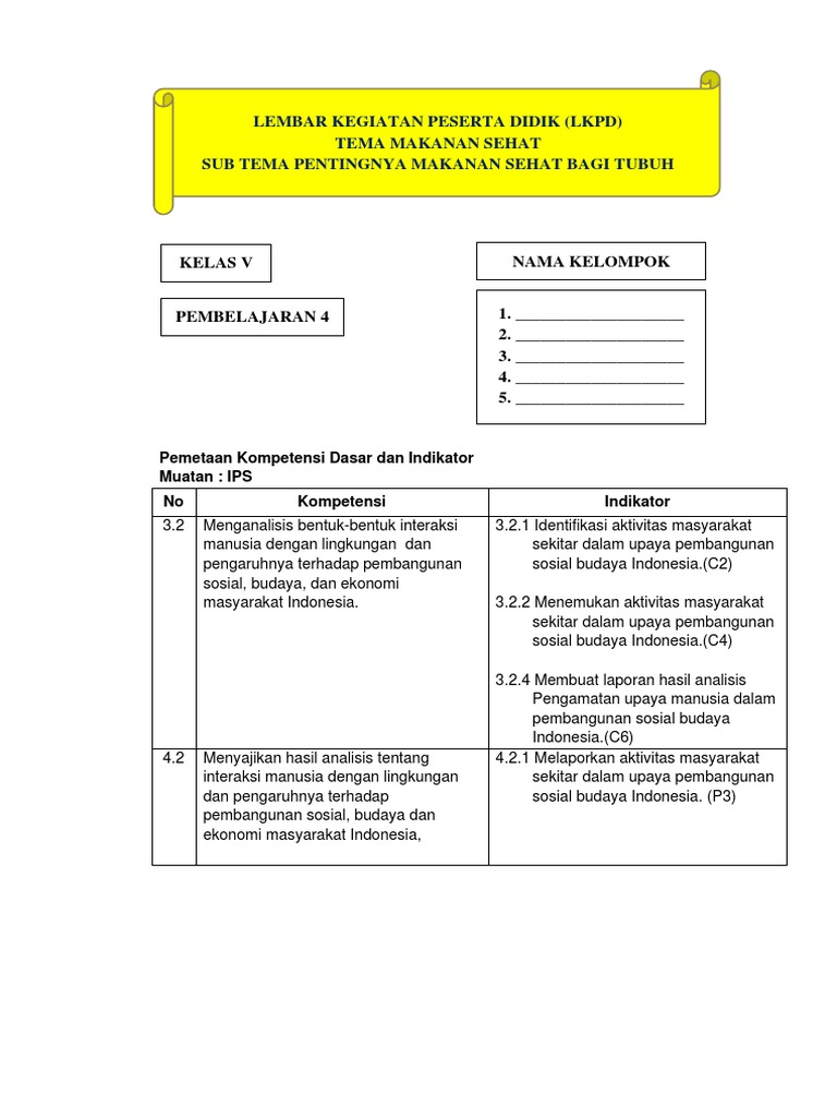 Bahan Ajar Tema 3 PB 4 | PDF