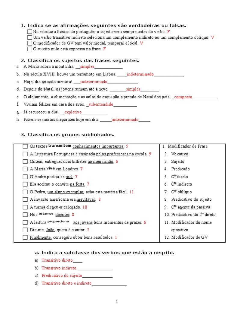 Análise morfossintática e classificação de estruturas oracionais | PDF ...
