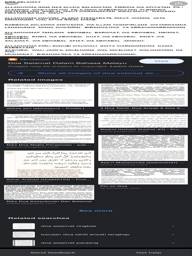 Doa Selamat Dalam Bahasa Melayu - Google Search | PDF