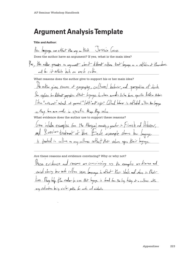 Argument Analysis Template-3-1 | PDF