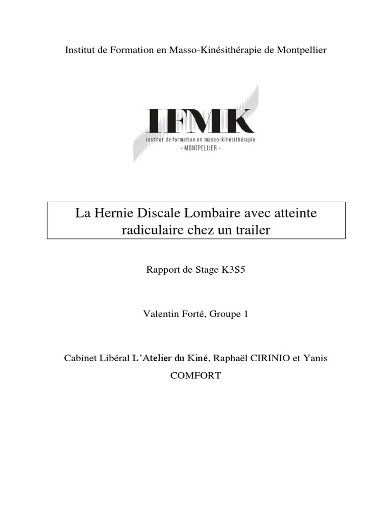 Hernie Discale Lombaire et Atteinte Radiculaire | PDF | Douleur ...