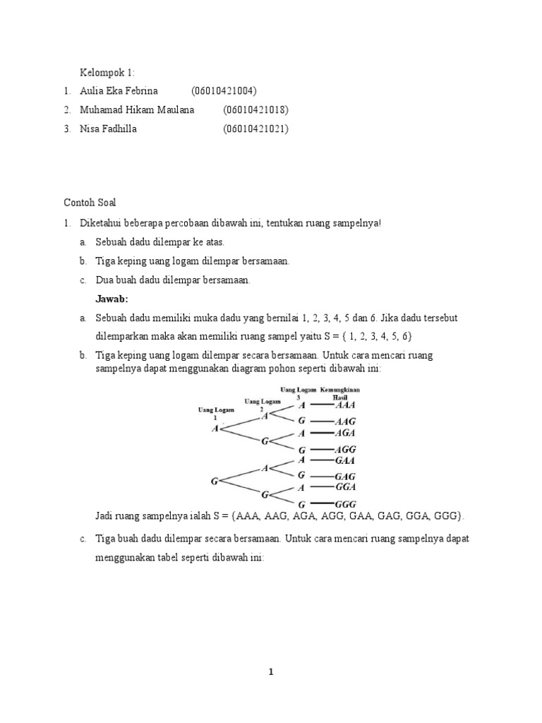 Kelompok 1: Contoh Soal Probabilitas dan Permutasi | PDF
