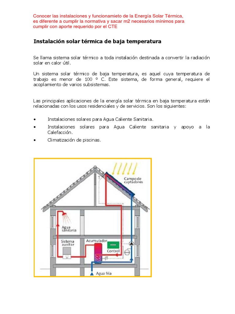 Guia Solar Termica 1 | PDF | Energía solar | Aislamiento térmico