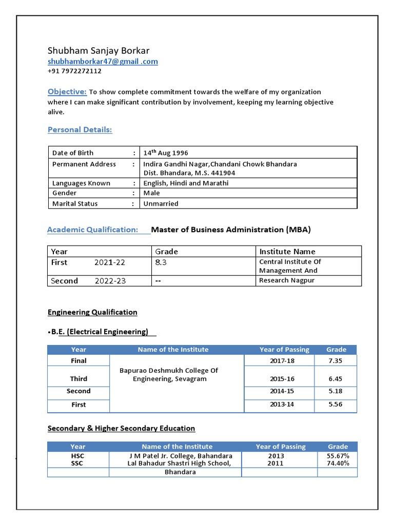Shubham Borkar RESUME | PDF | Computing | Software